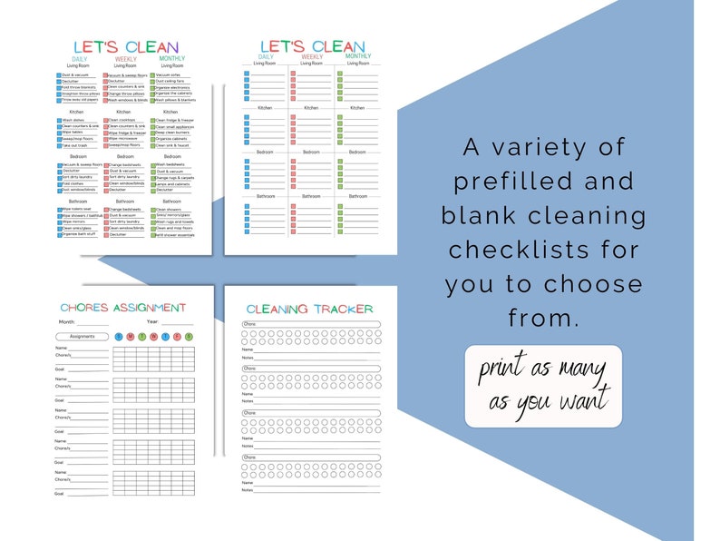 Kids Cleaning Chart Childs Chore Chart Kids Cleaning - Etsy