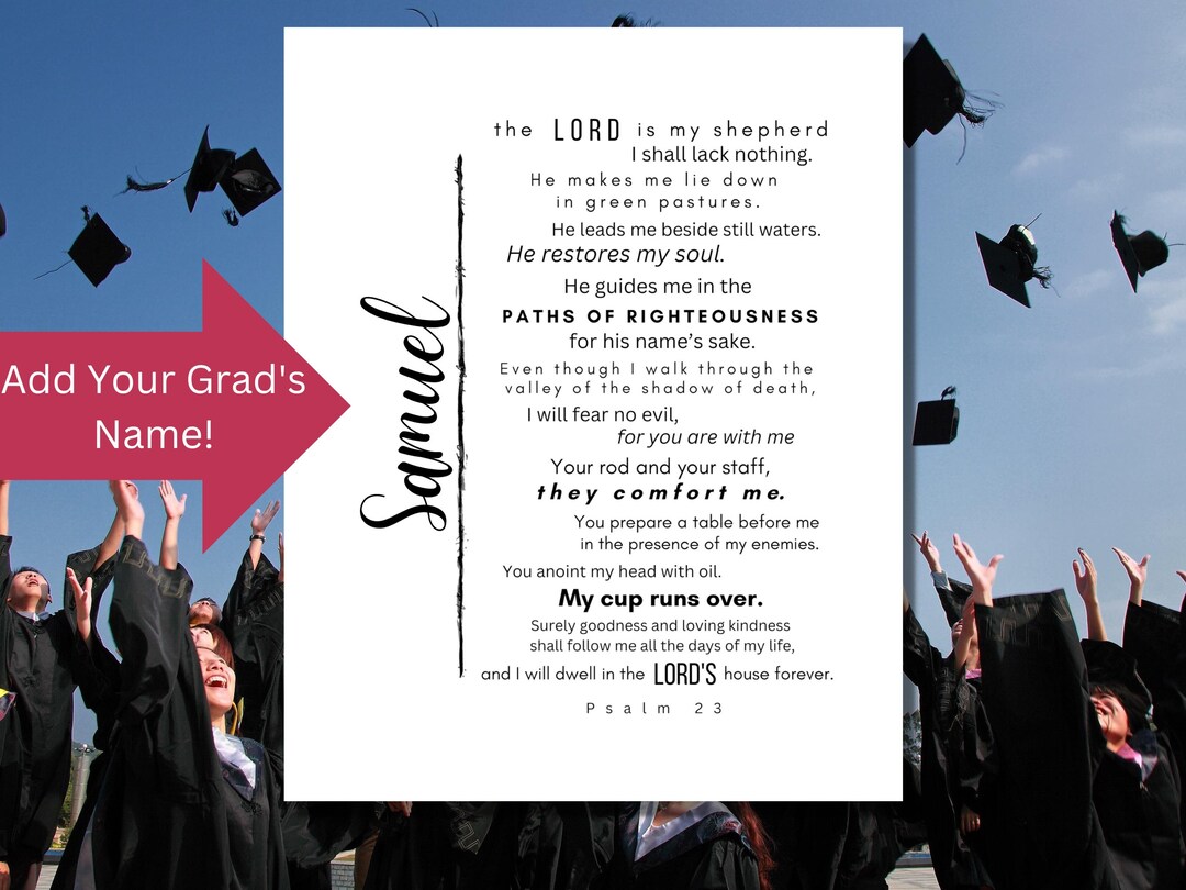 Bible Verse for Graduate Bible Verse With Name Personalized Christian ...