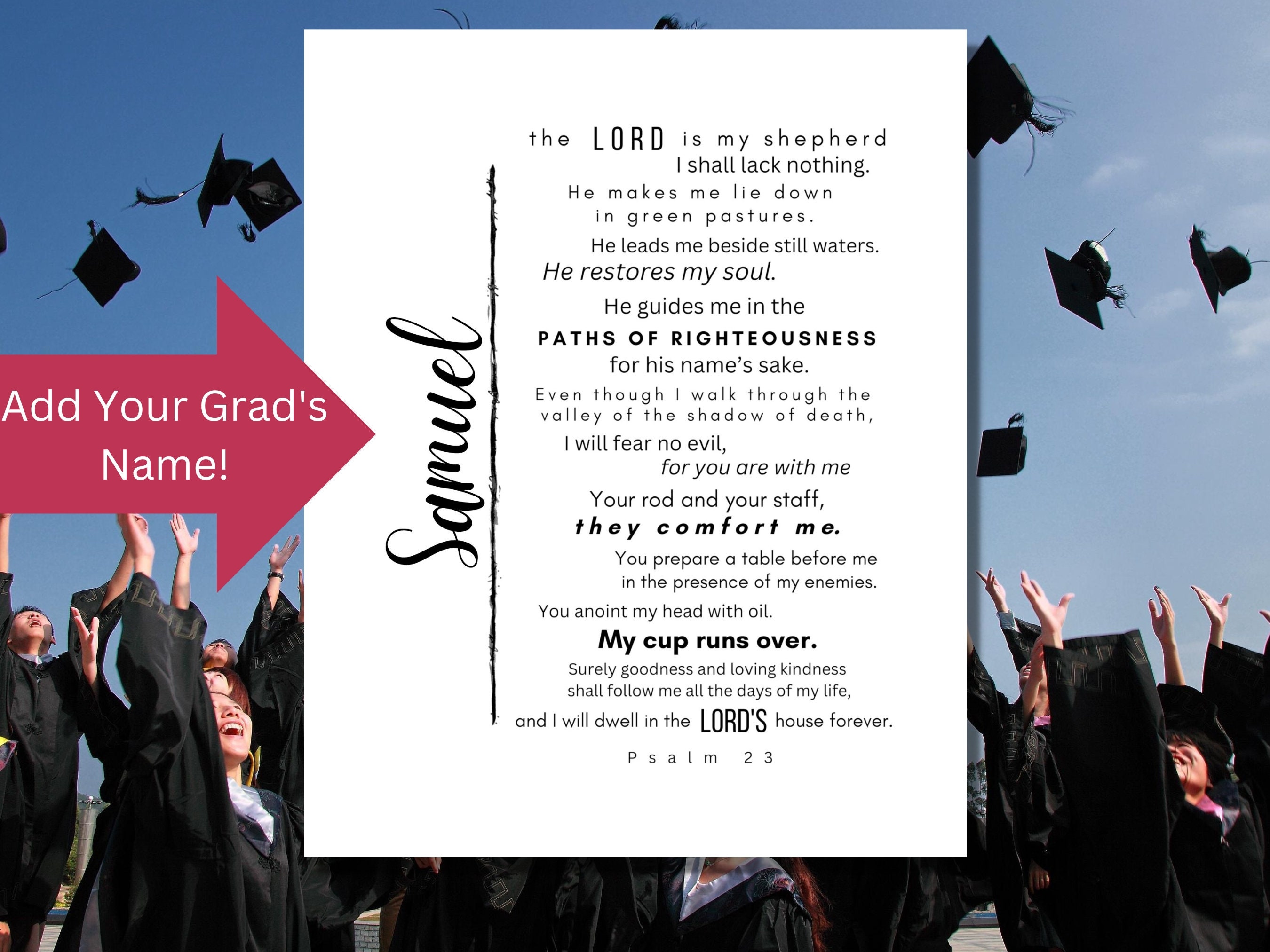 Bible Verse for Graduate Bible Verse With Name Personalized Christian ...