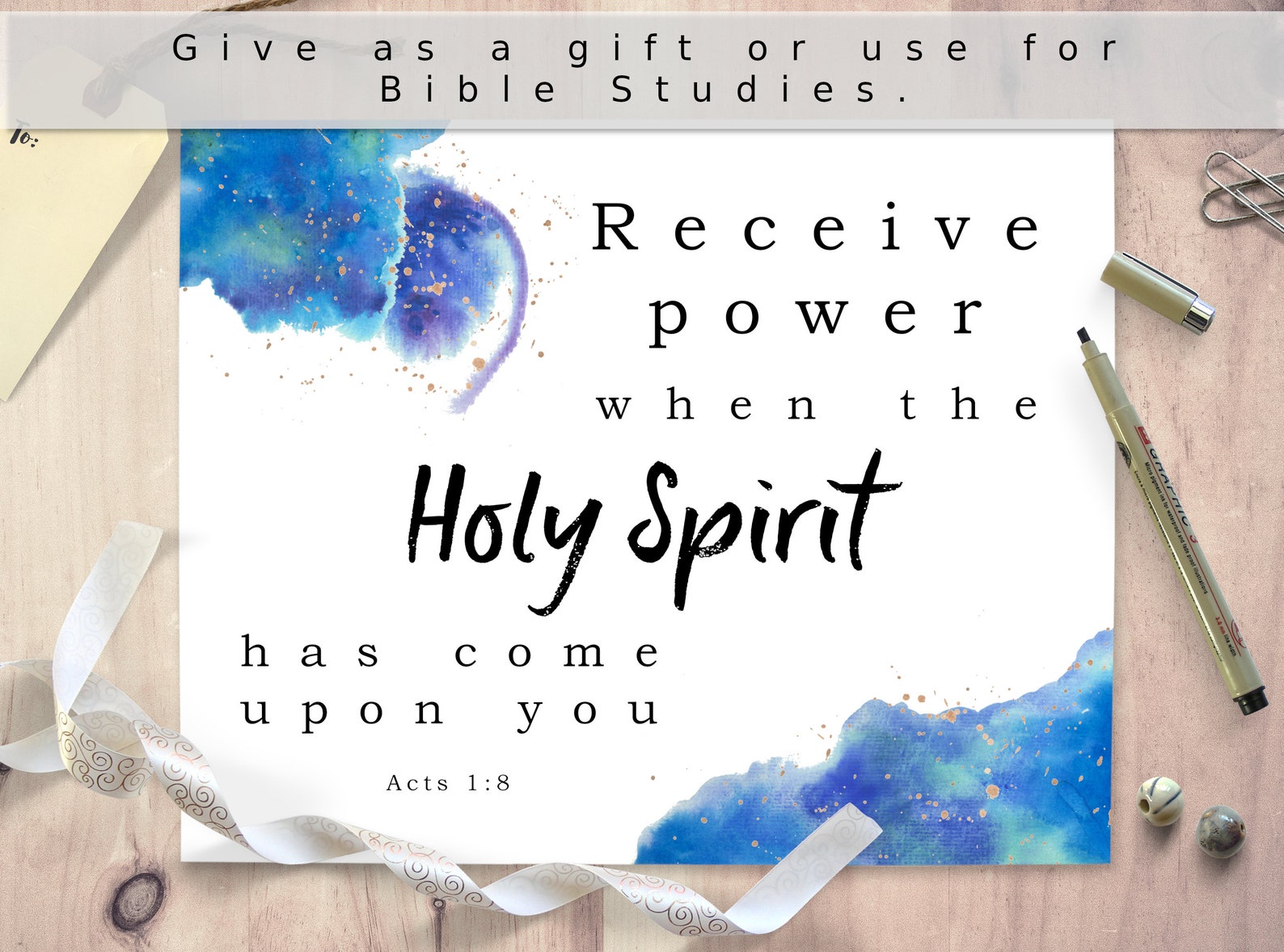 Acts 1:8 Watercolor Bible Verse Art Printable (digital Download) - Etsy