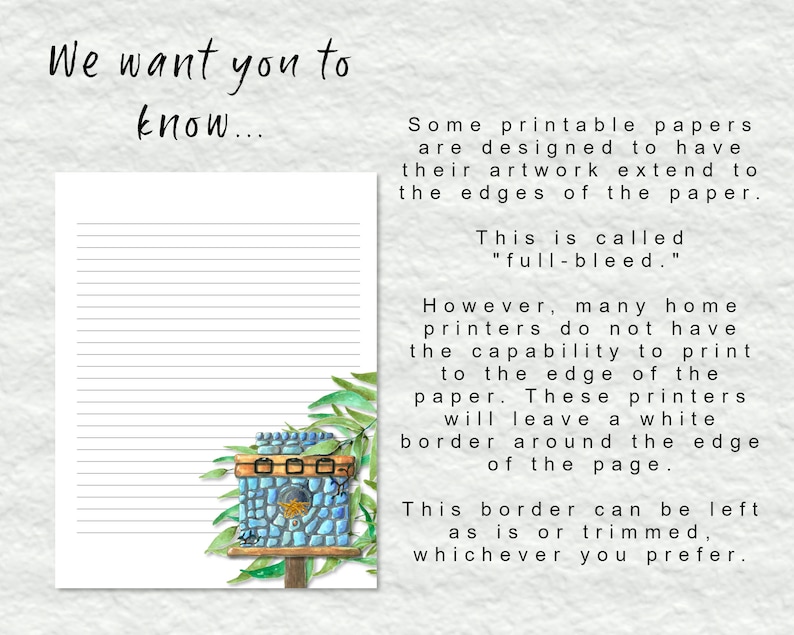 Printable Garden Stationery, Garden Writing Paper, Watercolor Garden ...