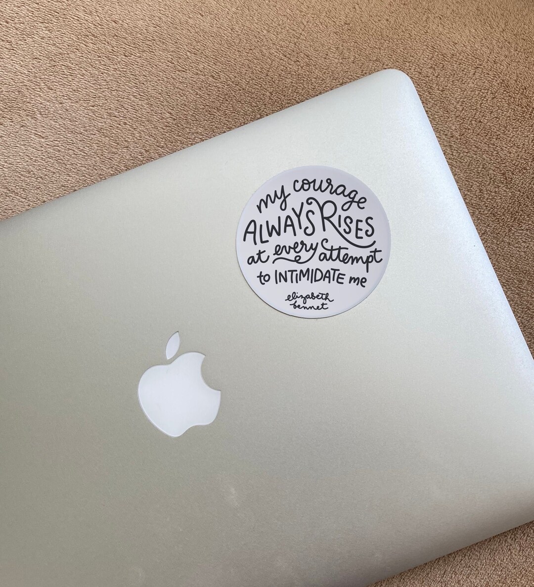 My Courage Always Rises - Jane Austen Sticker / Vinyl Sticker / Laptop ...
