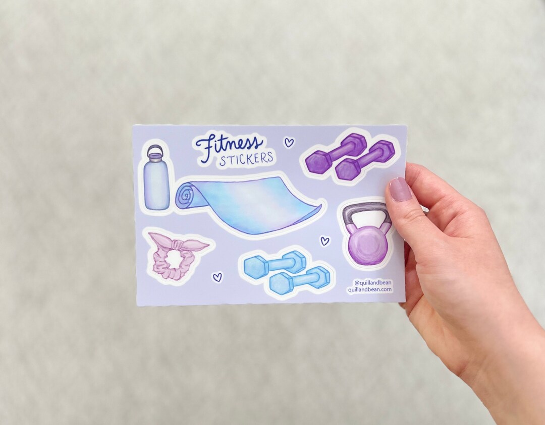 Fitness Sticker Sheet / Aesthetic Workout Stickers / Yoga Mat ...