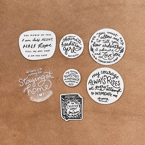 Jane Austen Sticker - Etsy