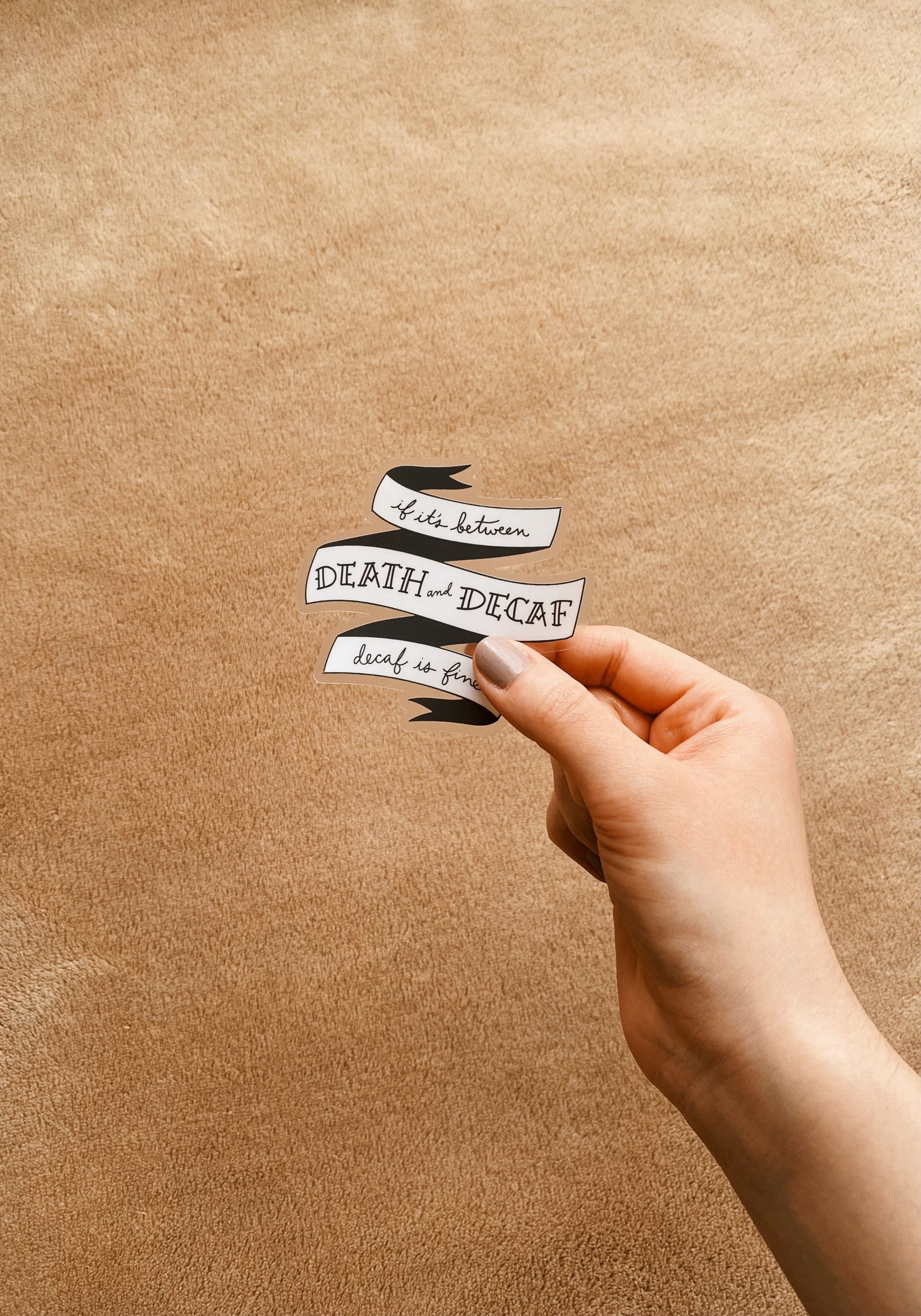 Decaf is Fine Sticker / Clear Laptop Decal / Coffee Lover Gift - Etsy