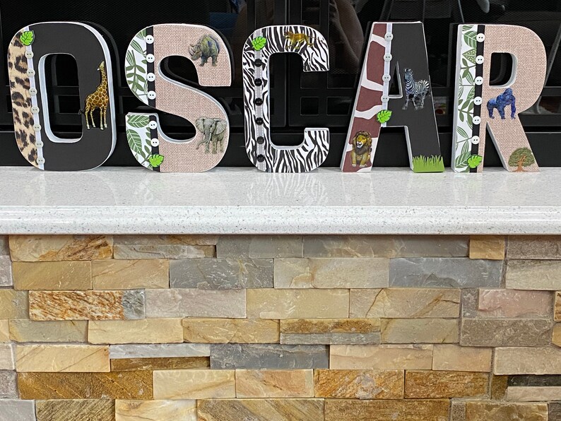 Safari Themed Custom Letters boy - Etsy UK