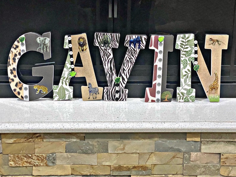 Safari Themed Custom Letters (boy) - Etsy UK