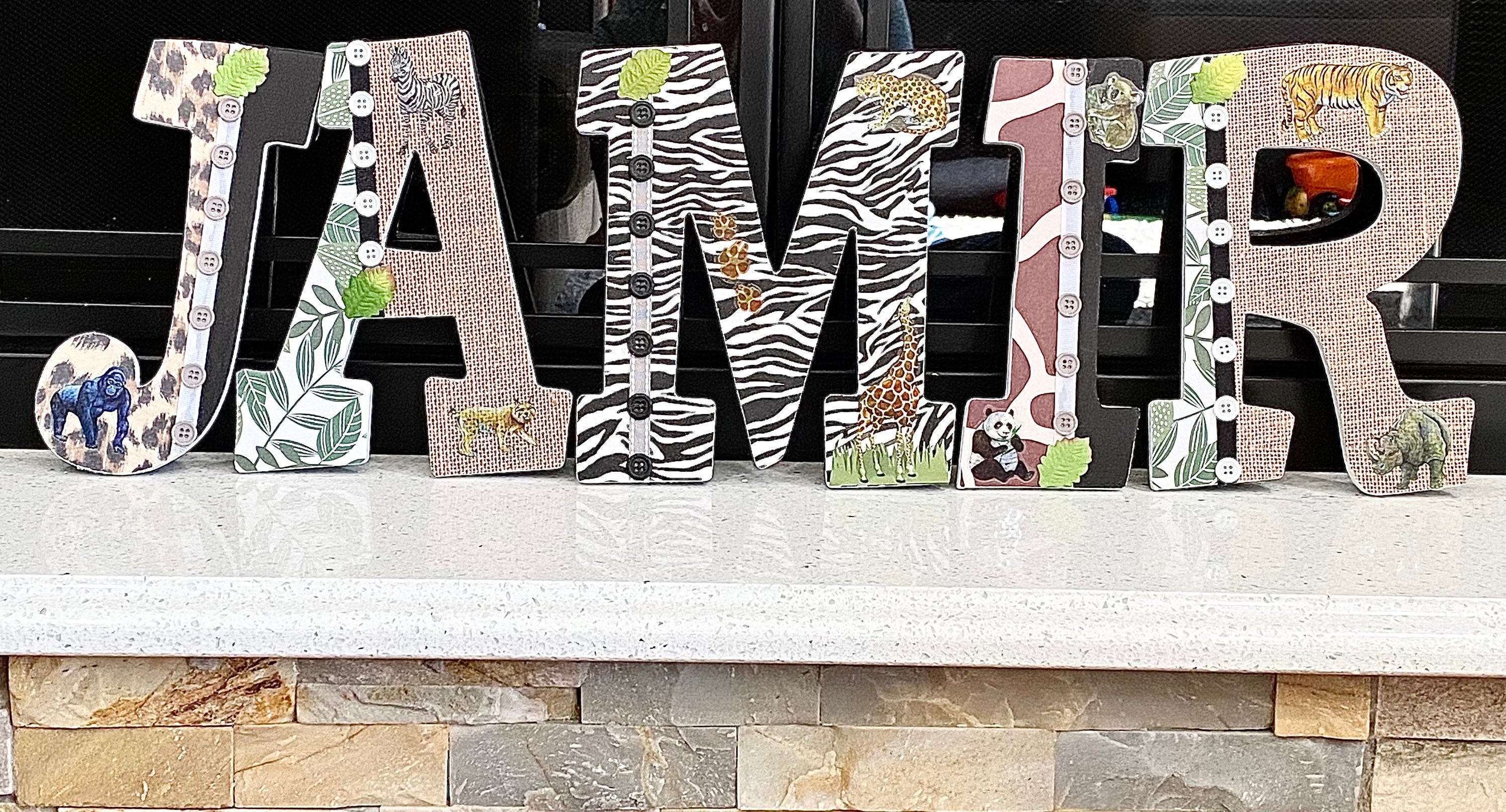 Safari Themed Custom Letters (boy) - Etsy UK