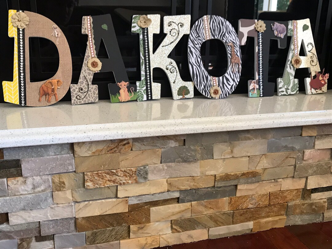 Safari Themed Custom Letters (girl) - Etsy