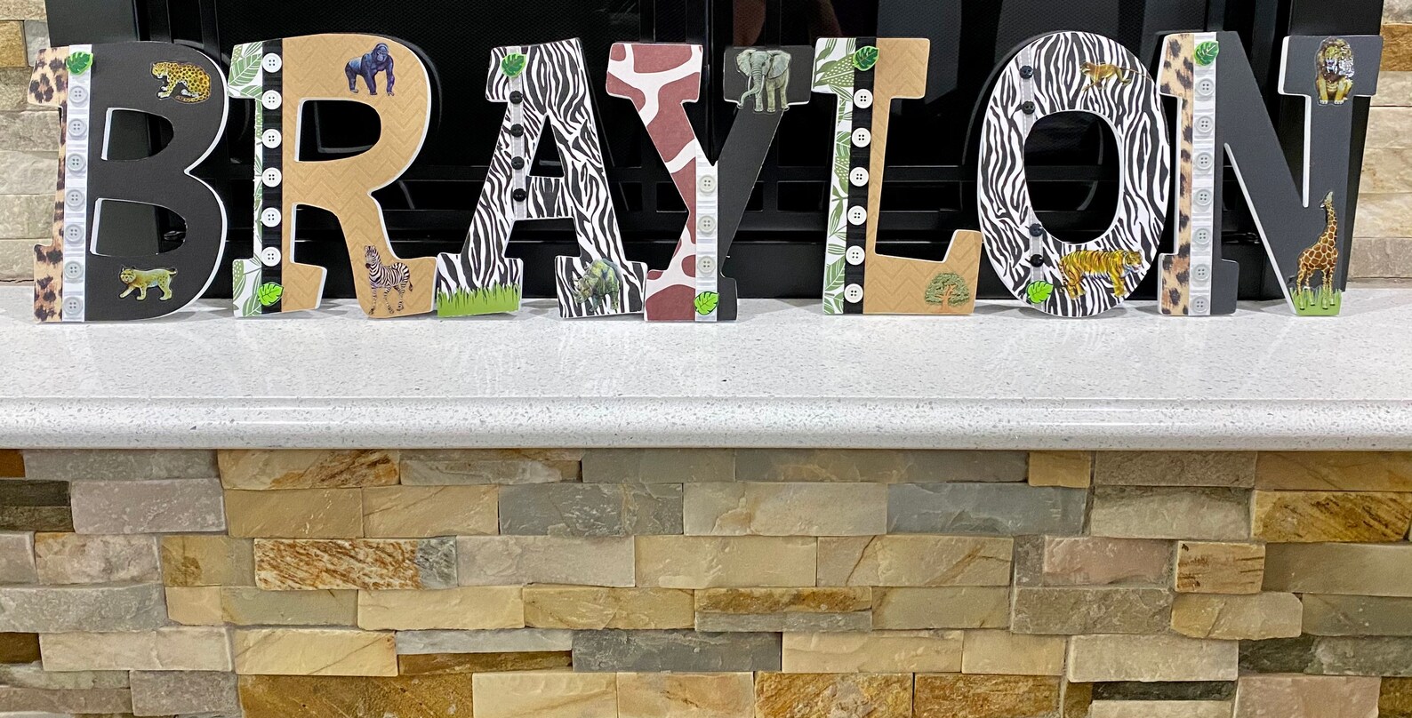 Safari Themed Custom Letters (boy) - Etsy UK