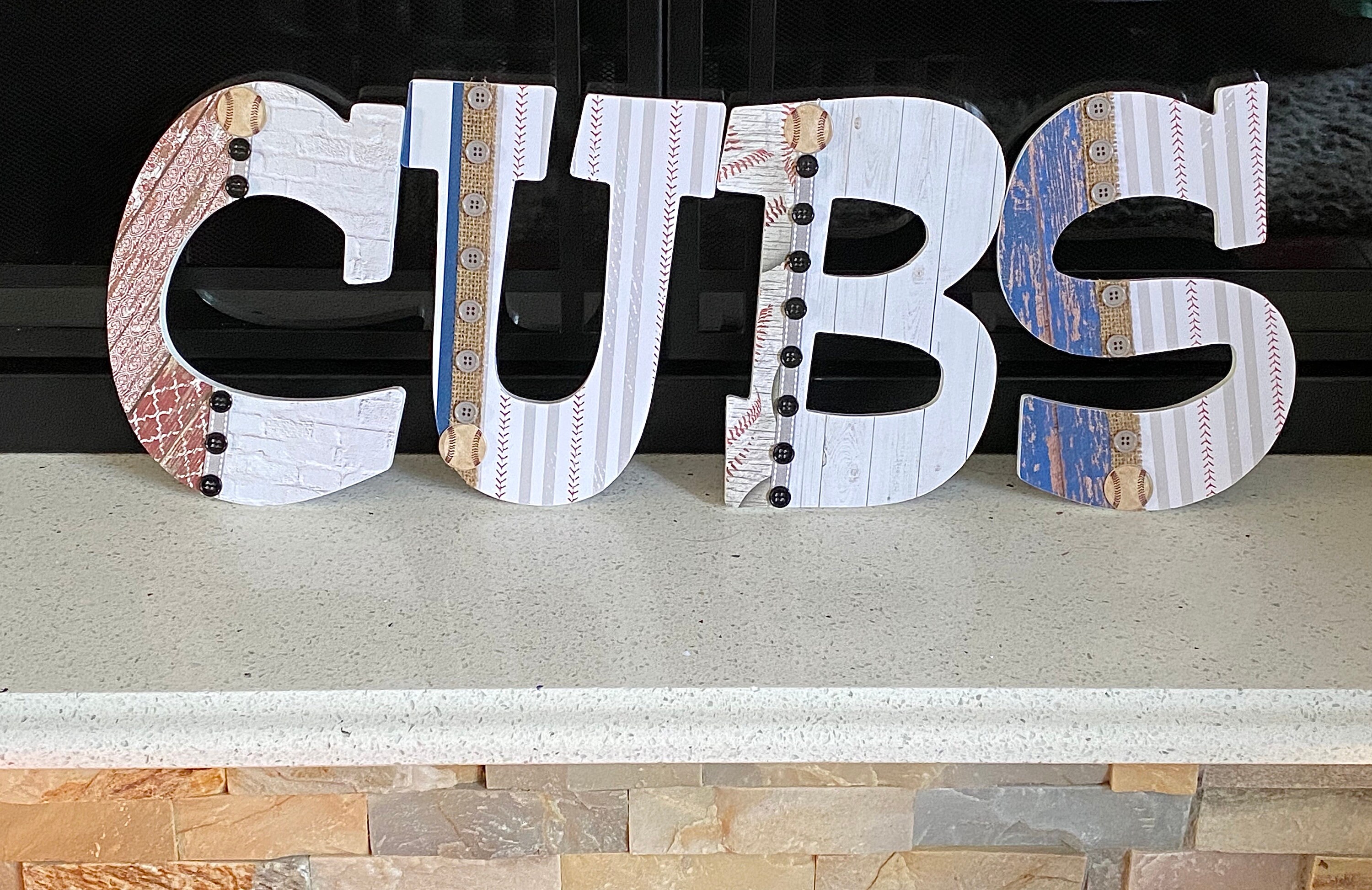 Chicago Cubs Sign Letters - Sports, Baseball, MLB, Rustic, Red, White ...