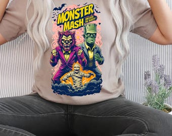 Halloween Monster Mash PNG: Vampire, Mummy, Werewolf, Skeleton (digital ...