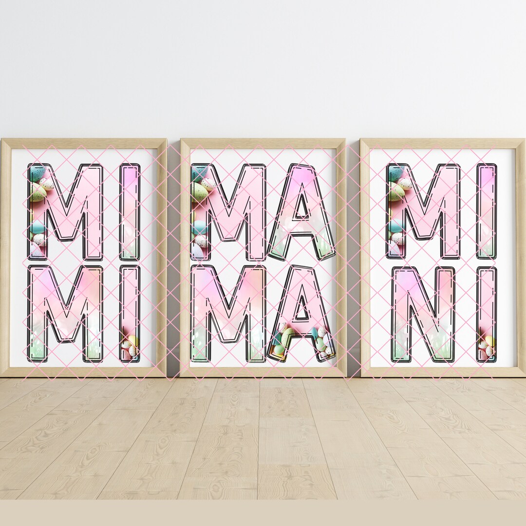 Easter "mimi", "mama", "mini" PNG Bundle for Sublimation, DTF, Uv DTF ...