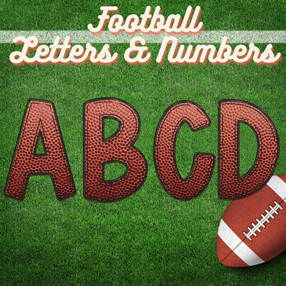 American Football Leather Font Clipart, Football PNG Letters and ...