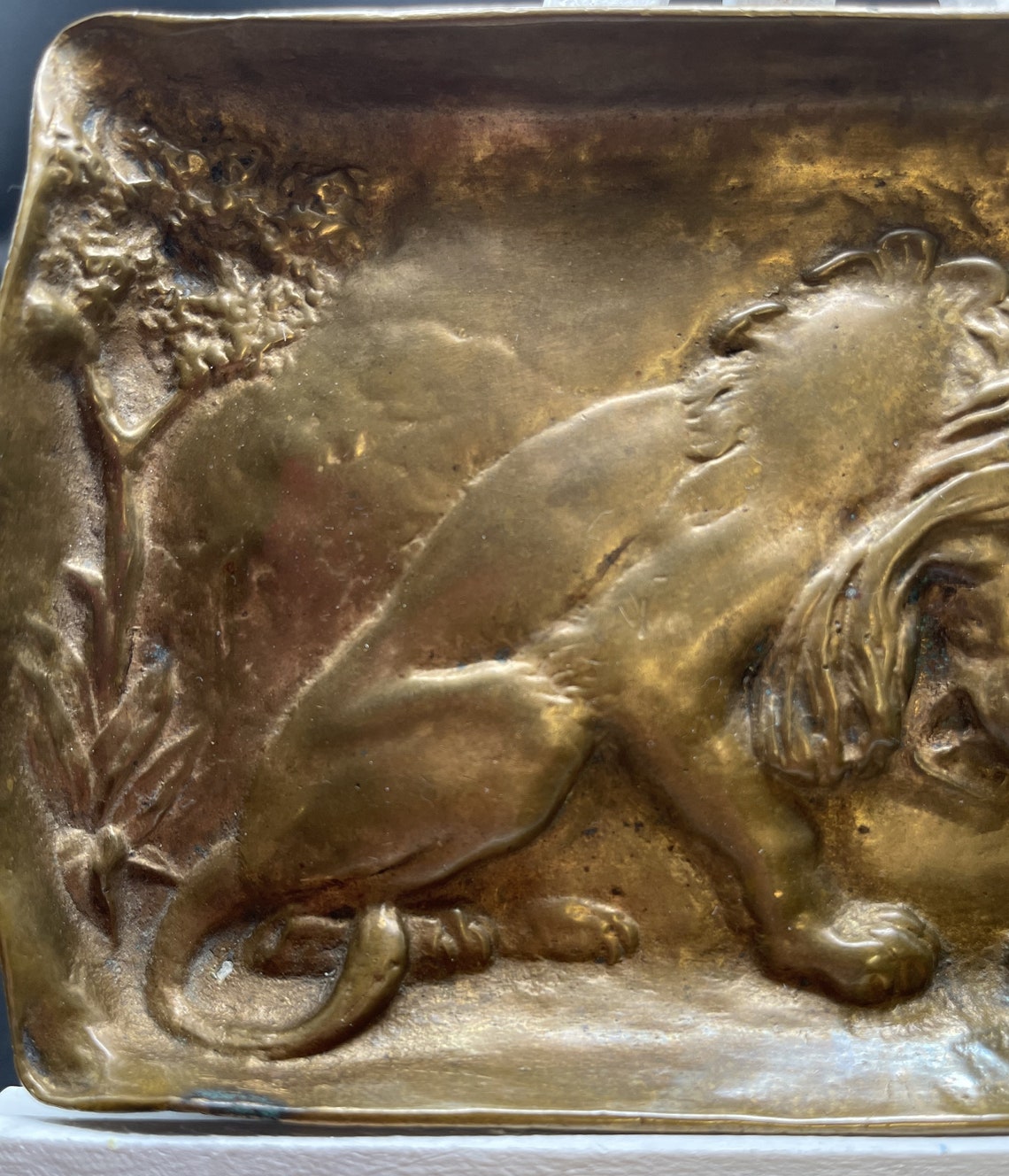 Art Nouveau Bronze Lion Tray High Relief by Henry Bush Brown - Etsy