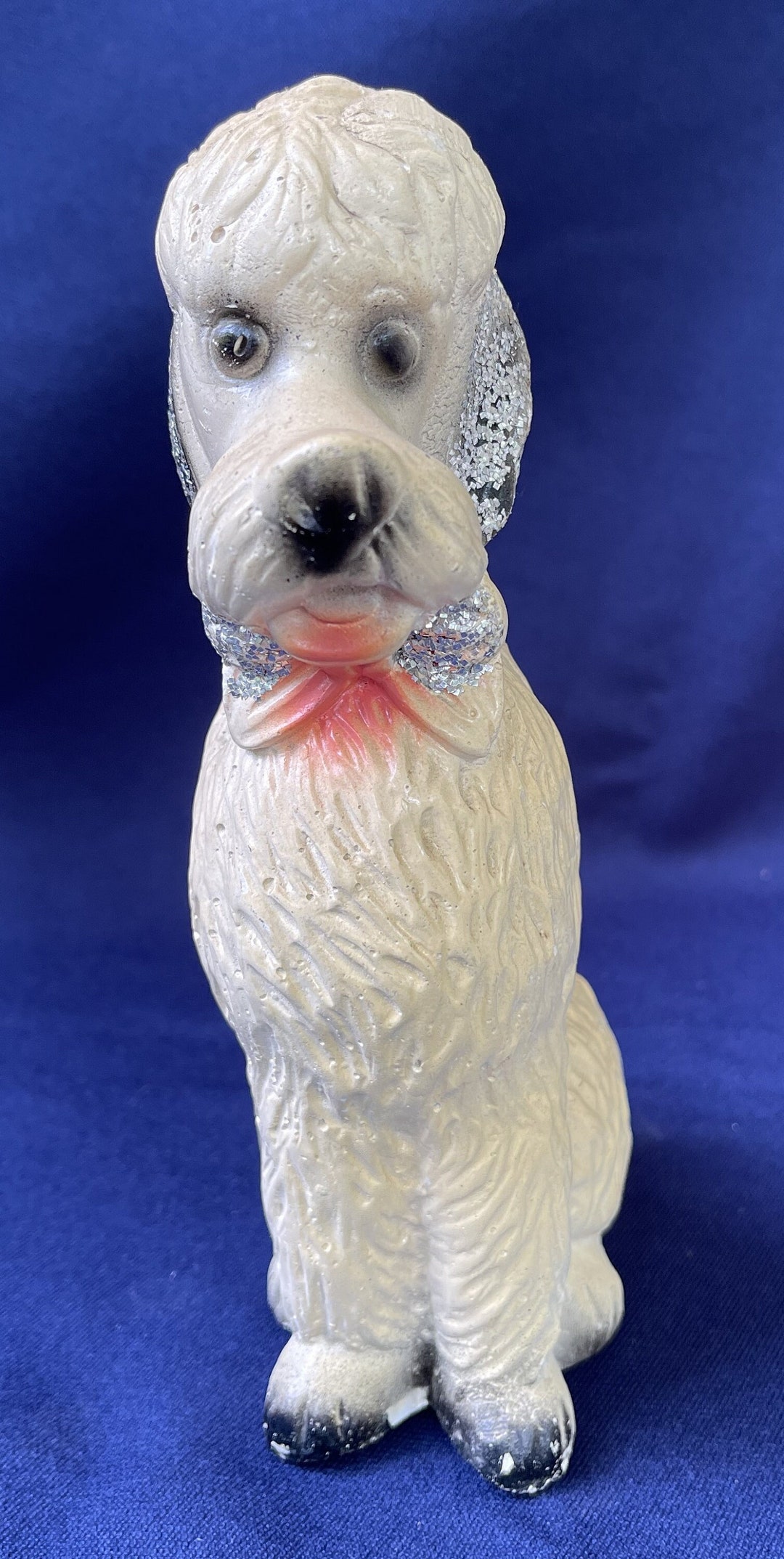 Vintage Carnival Chalkware Prize White POODLE Dog With Red Tie - Etsy