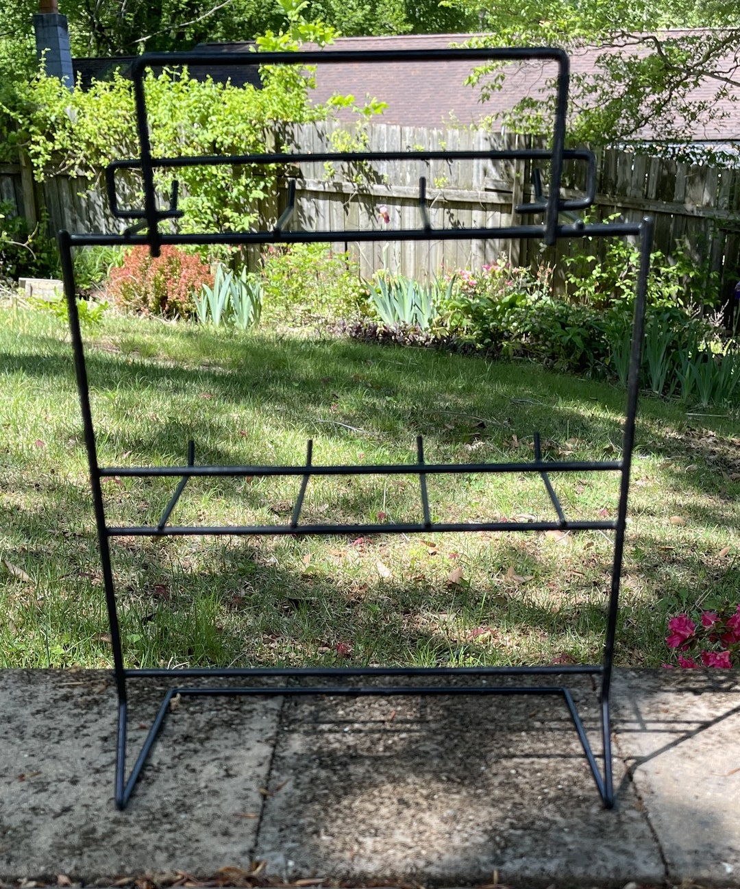 Black Wire Display Rack Stand Hangs Jewelry, Earrings, Small Bagged ...