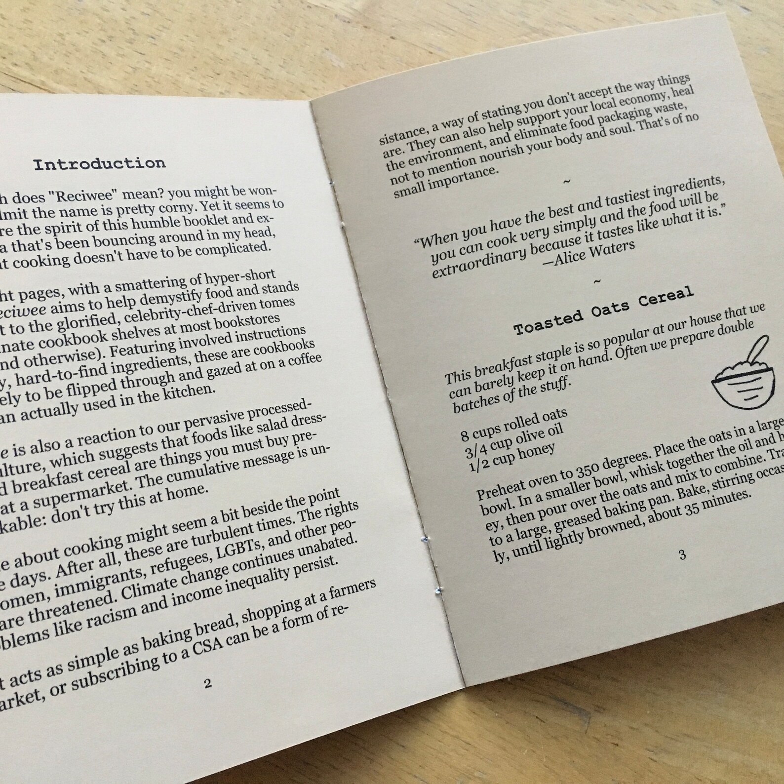 Reciwee (food Zine With Short, Simple Recipes for Cooking From Scratch ...