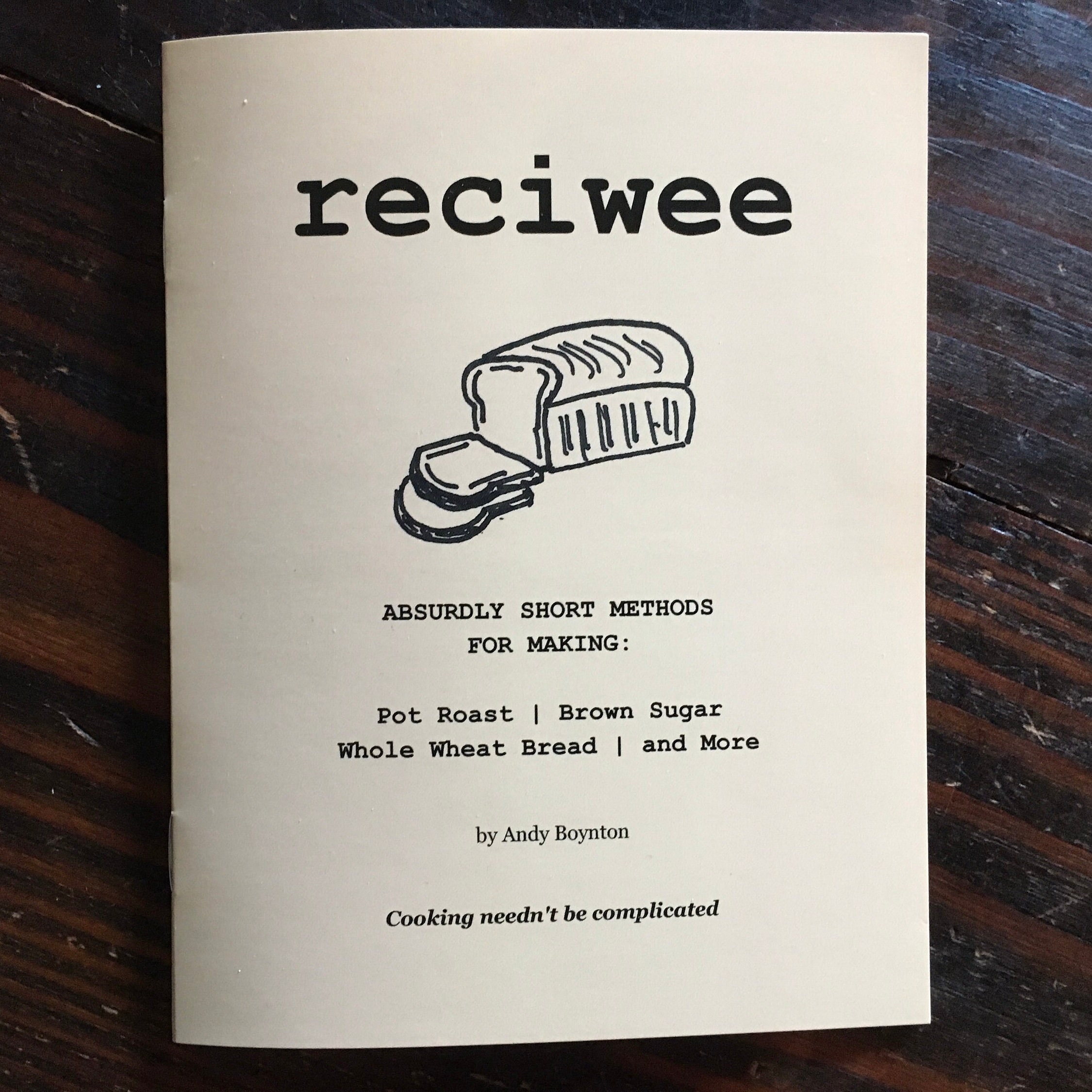 Reciwee (food Zine With Short, Simple Recipes for Cooking From Scratch ...