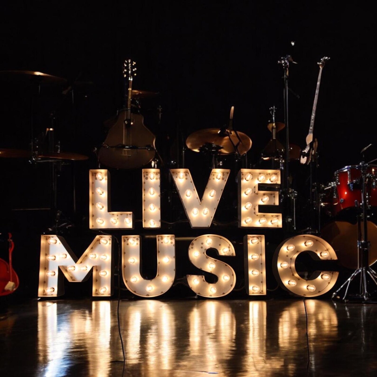 Live Music Light Up, Light up Letters, Stage Lights, Bar Signs, Music ...