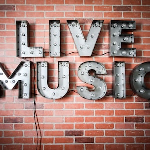 Live Music Light Up, Light up Letters, Stage Lights, Bar Signs, Music ...