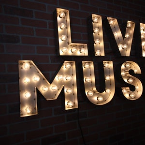 Live Music Light Up, Light up Letters, Stage Lights, Bar Signs, Music ...