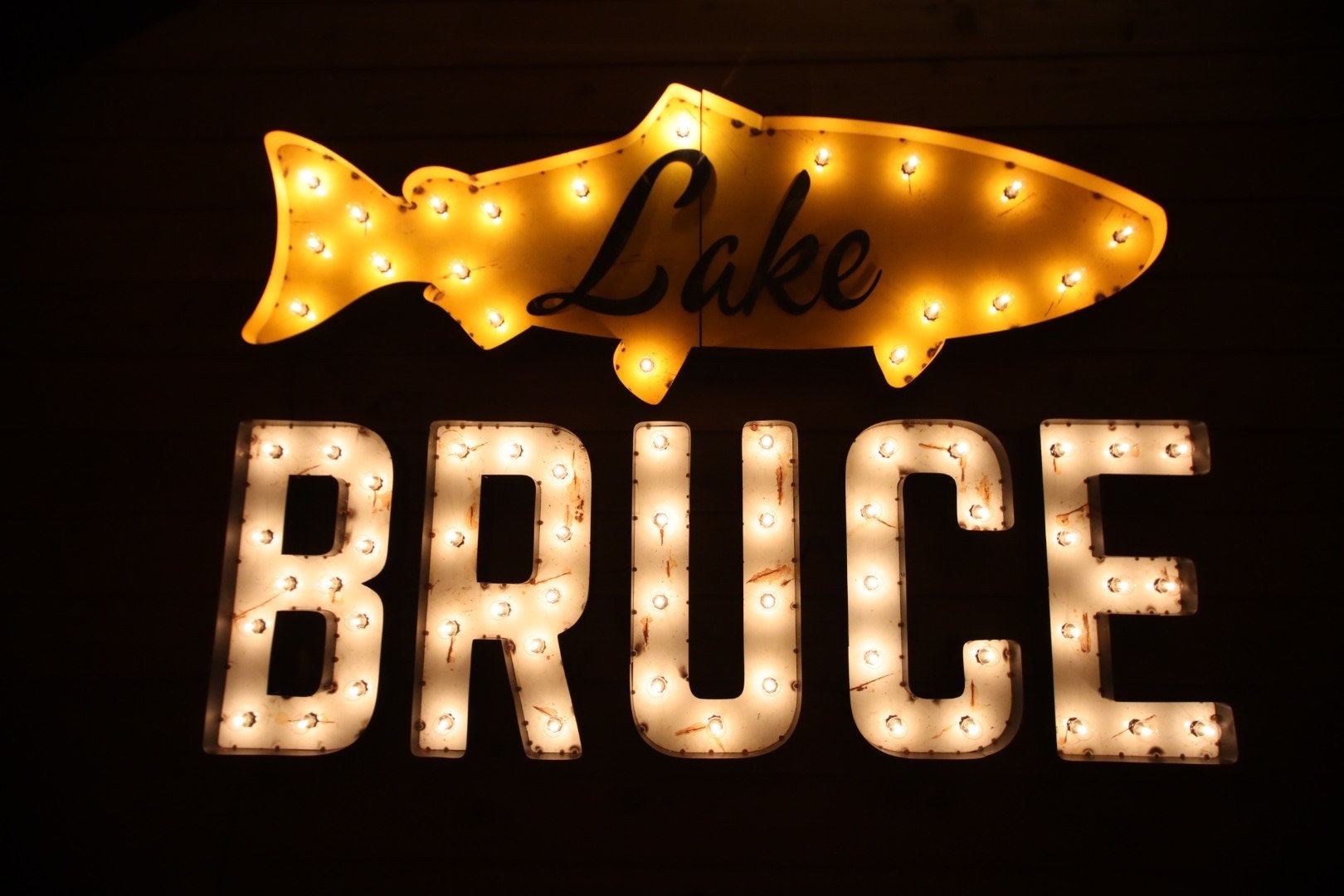Retro Lake Marquee Sign, Light up Sign, Fish, Beach Decor, Lakehouse ...