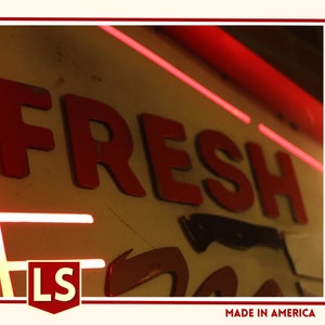 Fresh Meats Butcher Sign, Retro Deli Marquee, Light up Sign, - Etsy