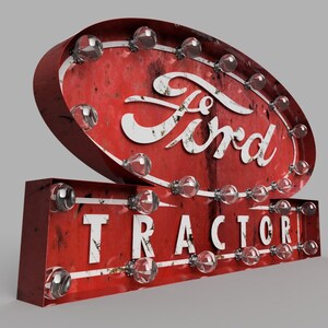 LARGE Ford Tractor Sign Steel Retro Farm Decor Marqee Sign - Etsy