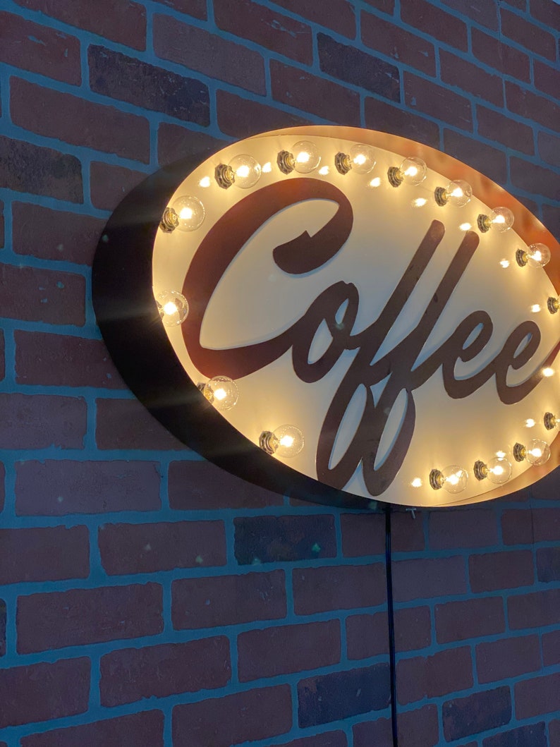Large Retro Coffee Marquee Sign Coffee Shop - Etsy