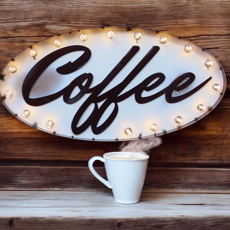 Light up Coffee Sign - Etsy
