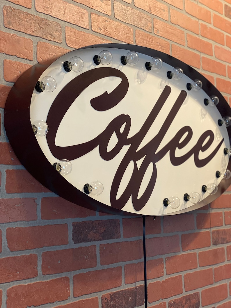 Large Retro Coffee Marquee Sign Coffee Shop - Etsy