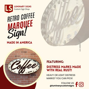 Large Retro Coffee Marquee Sign, Coffee Shop - Etsy
