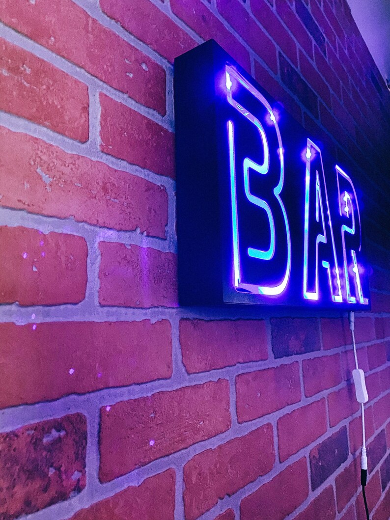 BAR LED Neon Sign Shop Window, Backlit Sign, Mancave, Bar & Grill - Etsy