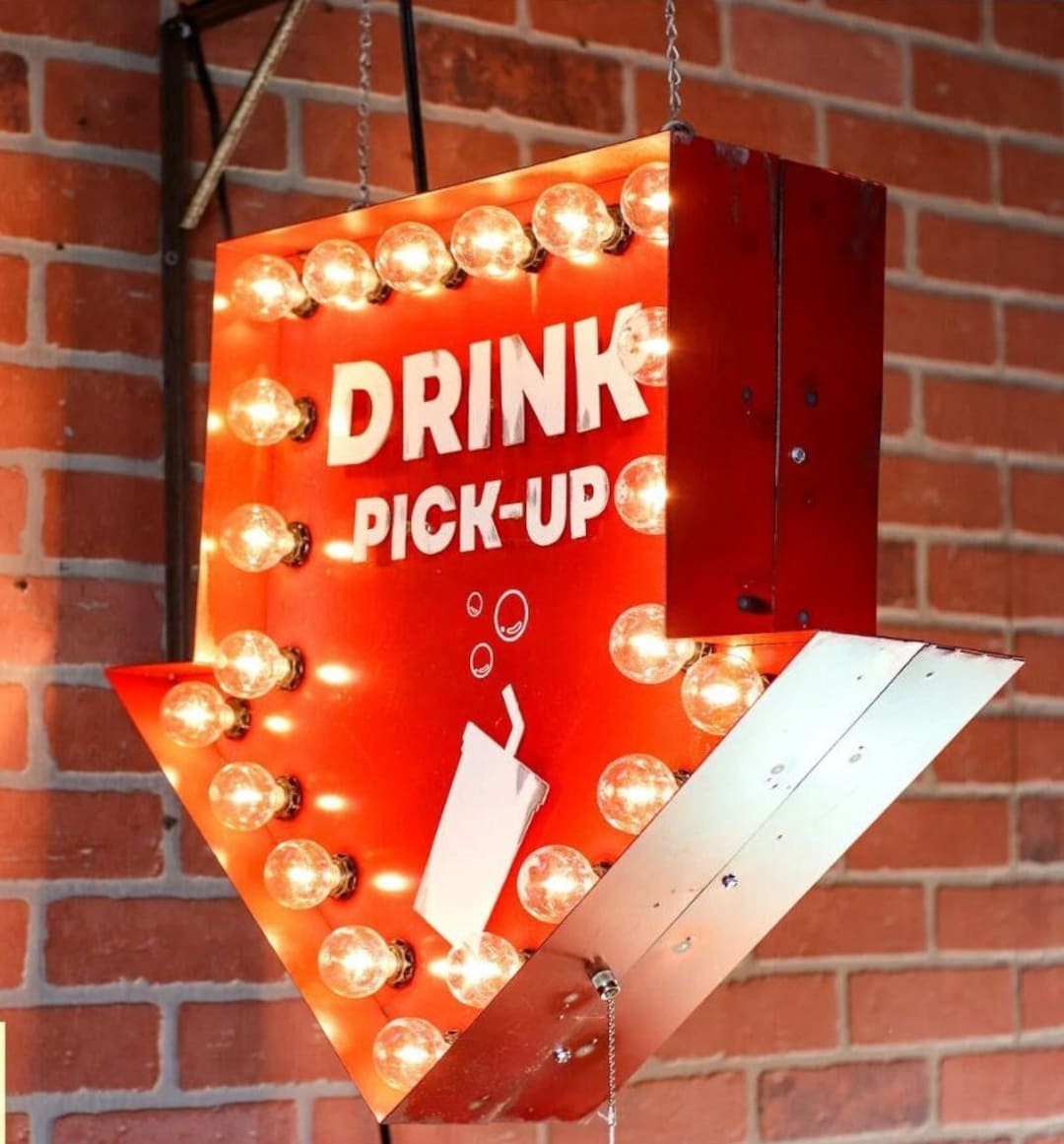 Customizable Double-sided Text Corner Arrow, Personalized Marquee Sign ...