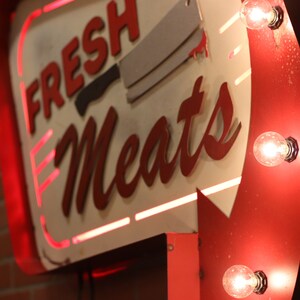 Fresh Meats Butcher Sign, Retro Deli Marquee, Light up Sign - Etsy