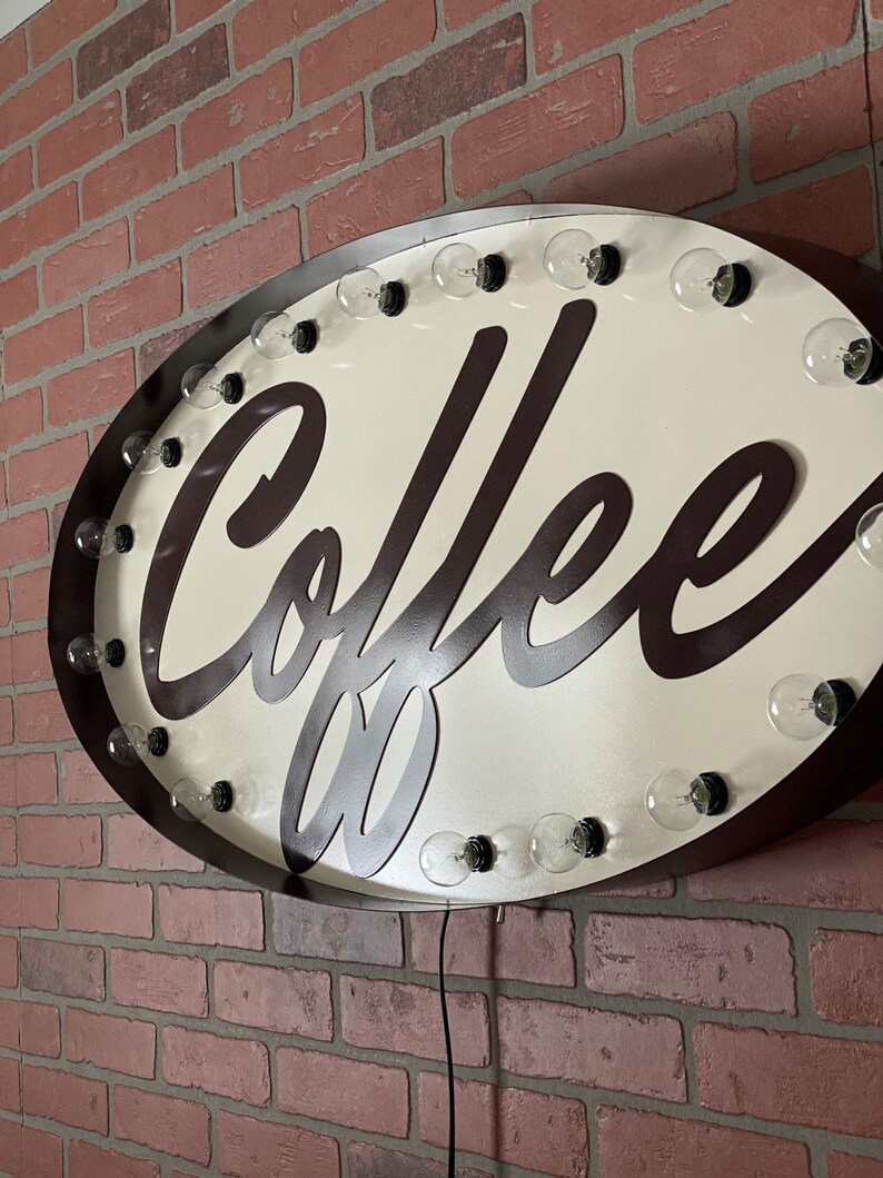 Large Retro Coffee Marquee Sign Coffee Shop - Etsy