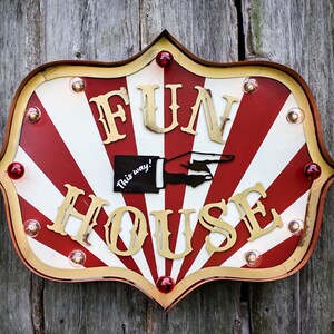 Fun House Carnival Sign, Vintage Marquee Sign, Circus Light up Sign ...