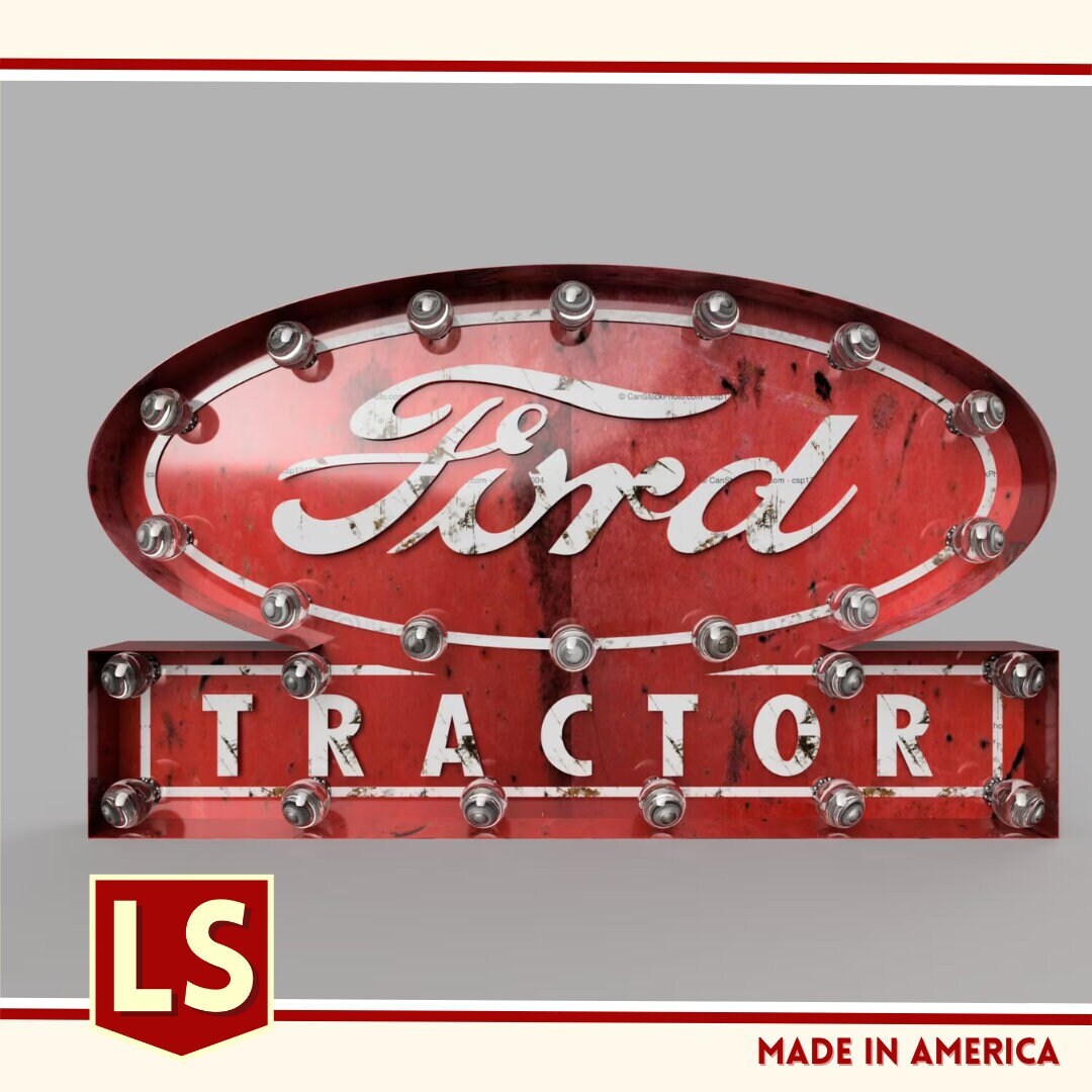 LARGE Ford Tractor Sign Steel Retro Farm Decor Marqee Sign - Etsy
