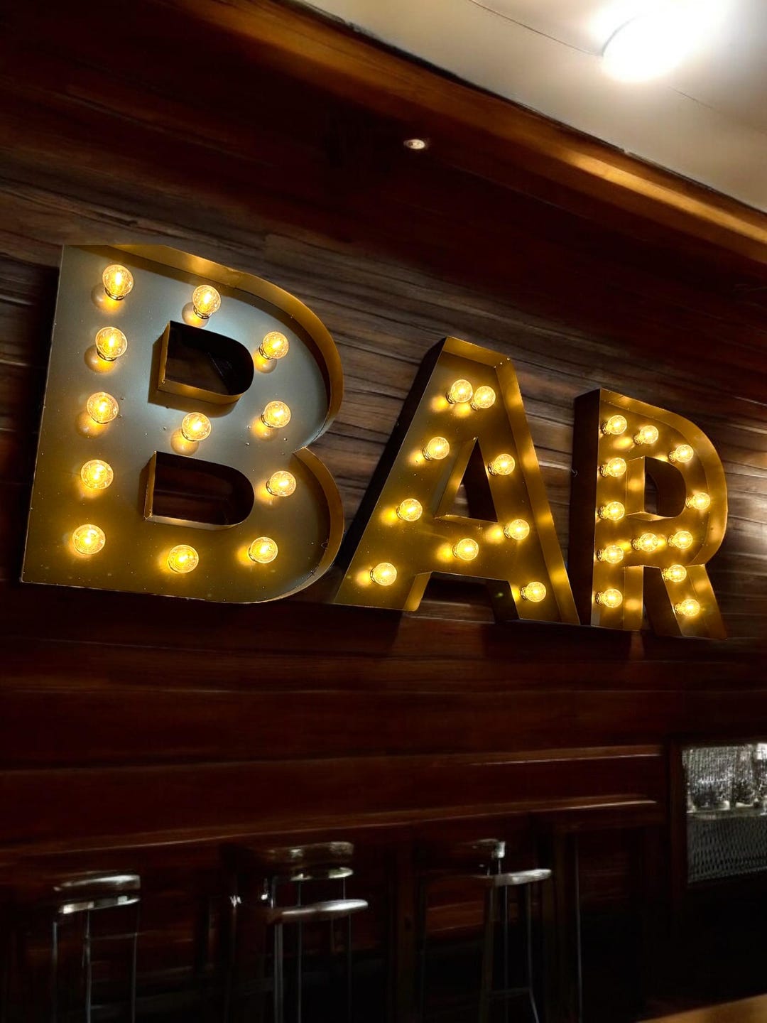 AMERICAN MADE Large Retro BAR Marquee Letters, Restaurant Bar Sign, Man ...