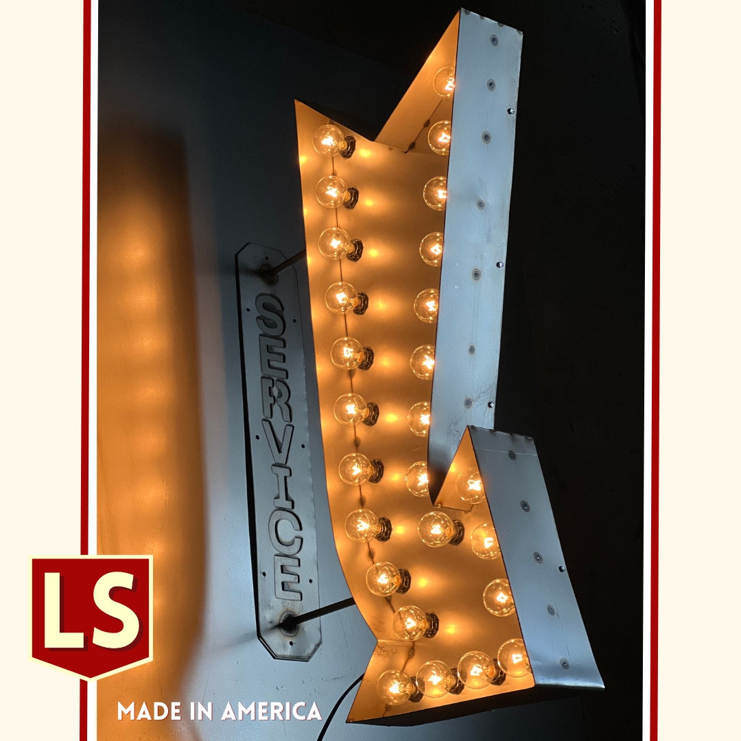Large Wall Hanging Steel Marquee Sign: Arrow - Etsy