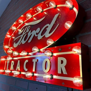 LARGE Ford Tractor Sign Steel | Retro Farm Decor | Marqee Sign - Etsy
