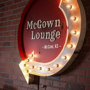 Retro Bar/pub Marquee Circle Arrow, Decorative Light up Sign ...