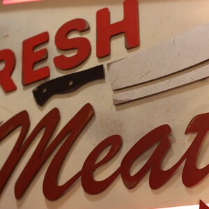 Fresh Meats Butcher Sign, Retro Deli Marquee, Light up Sign - Etsy
