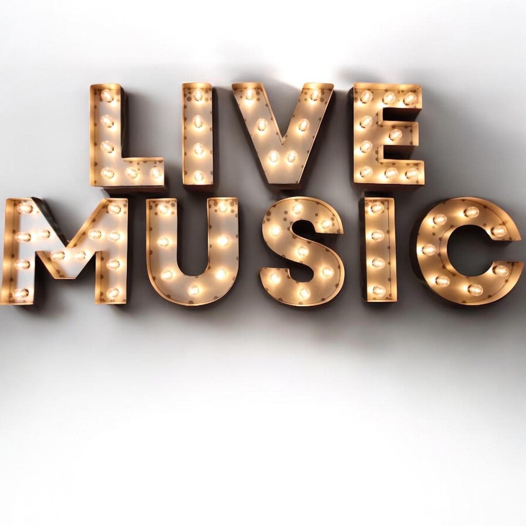 Live Music Light Up, Light up Letters, Stage Lights, Bar Signs, Music ...