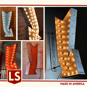 Large Wall Hanging Steel Marquee Sign: Arrow - Etsy