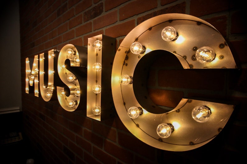 Live Music Light Up, Light up Letters, Stage Lights, Bar Signs, Music ...