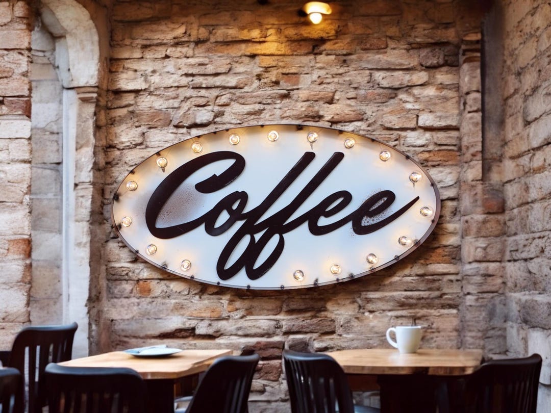 Large Retro Coffee Marquee Sign, Coffee Shop - Etsy