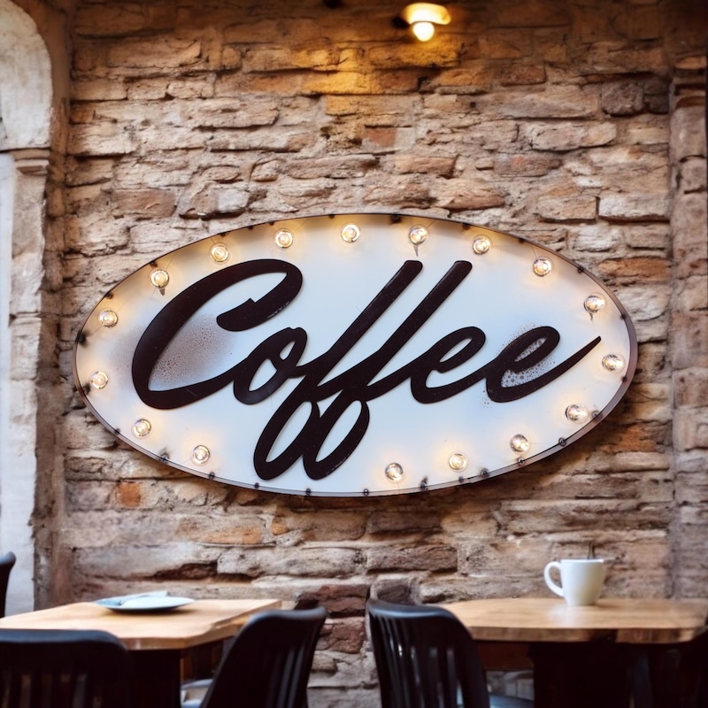 Light up Coffee Sign - Etsy