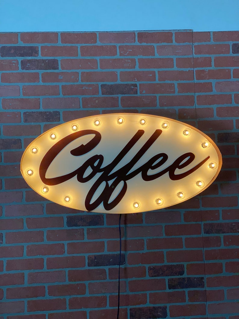 Large Retro Coffee Marquee Sign Coffee Shop - Etsy